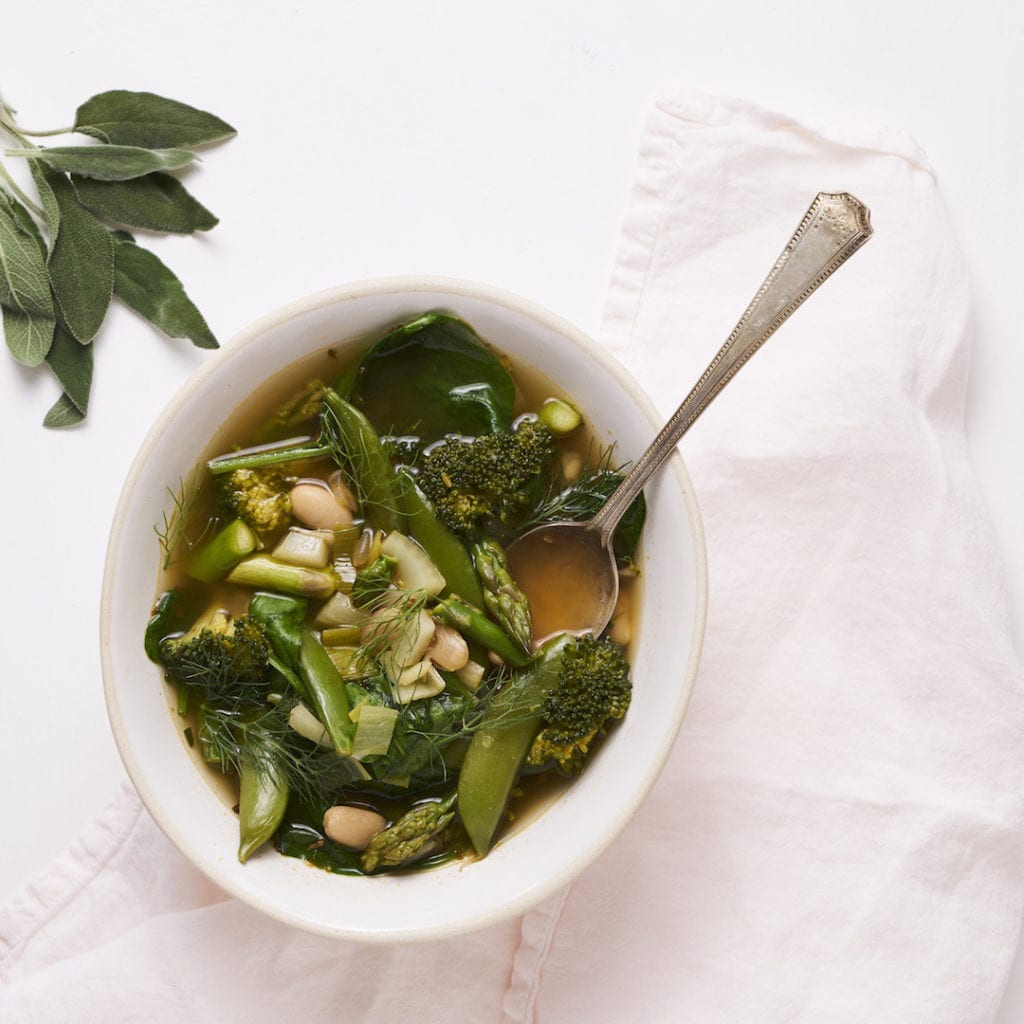 Spring Green Minestrone Soup | Solluna by Kimberly Snyder